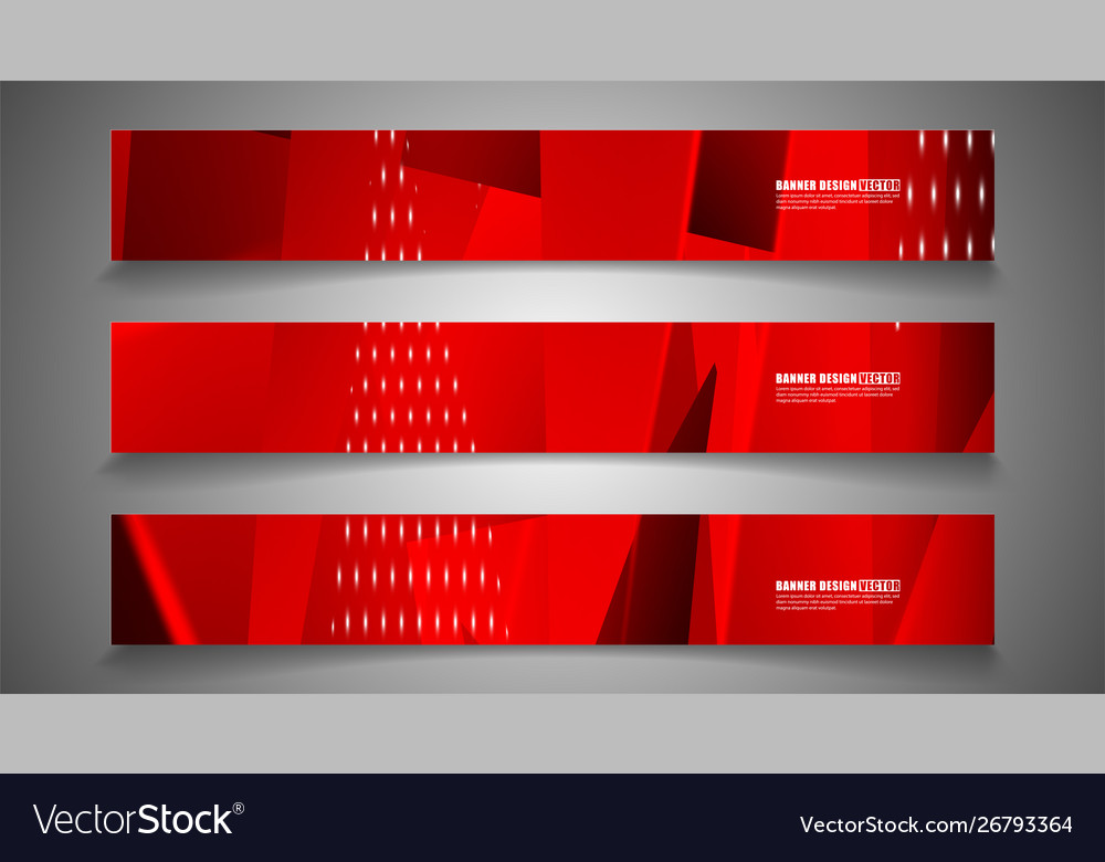 Set triangle background light header banner Vector Image