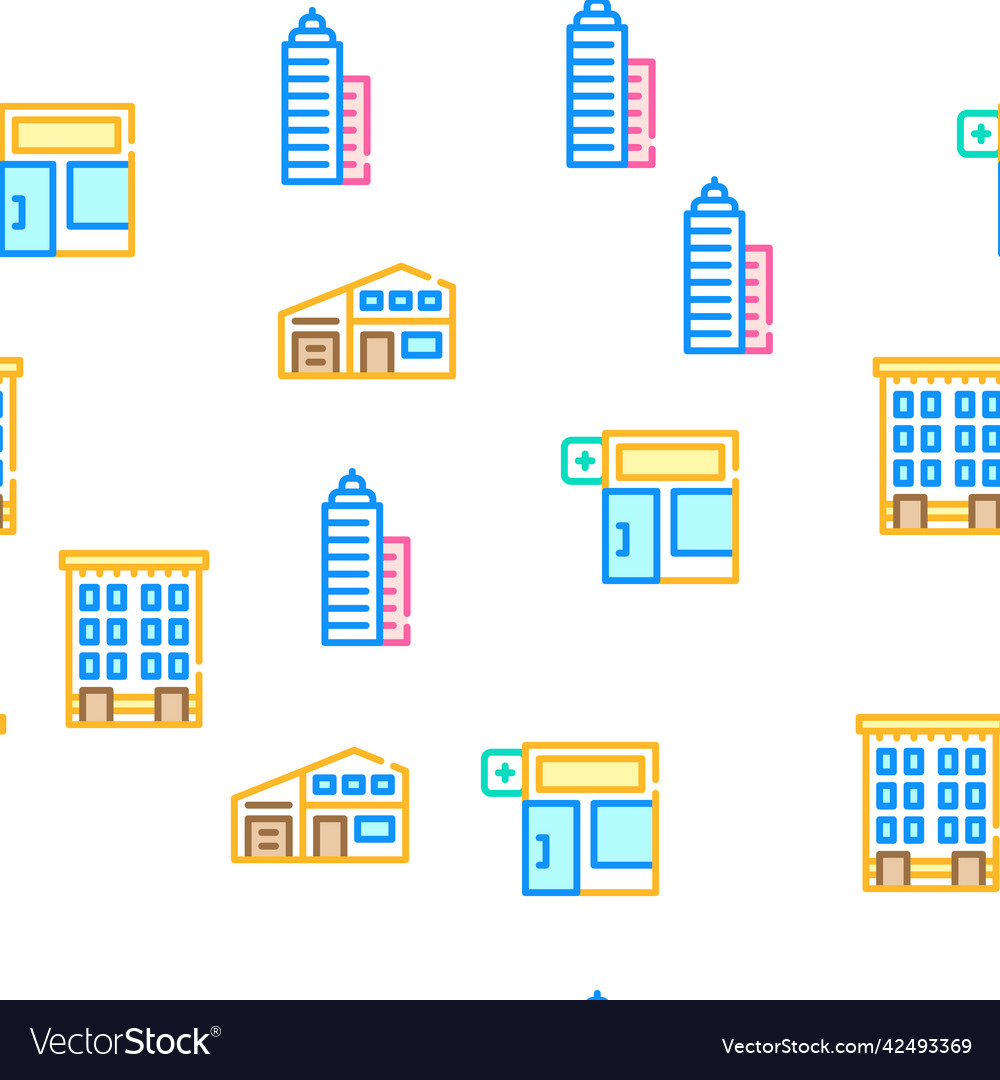 Building architecture collection icons set Vector Image
