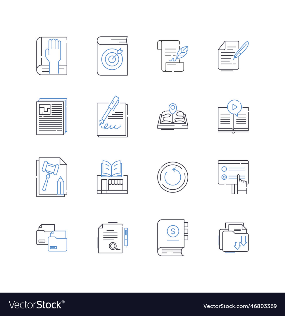 Hybrid learning line icons collection flexibility Vector Image Hybrid learning line icons collection flexibility Vector Image