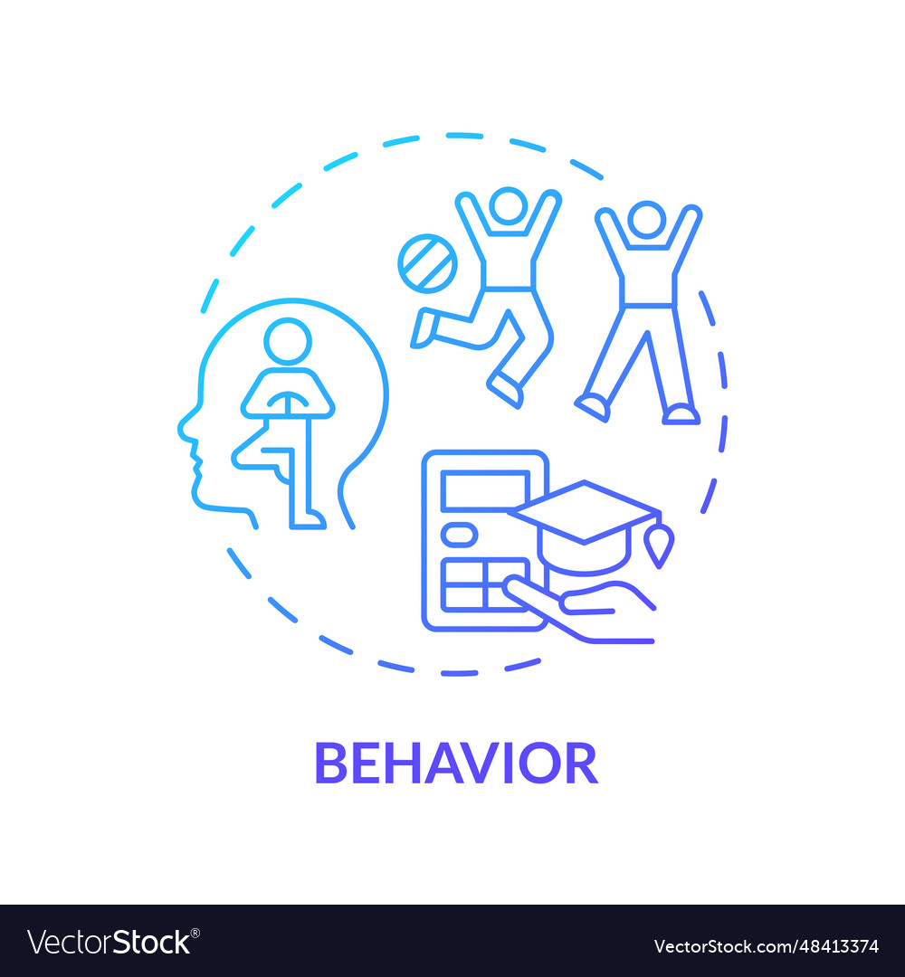 2d behavior gradient thin line icon concept Vector Image