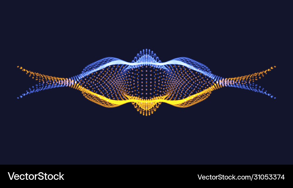 Abstract wavy design for music or data science Vector Image
