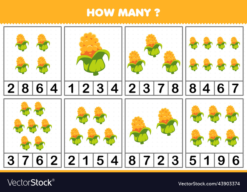 Education game for children counting how many Vector Image