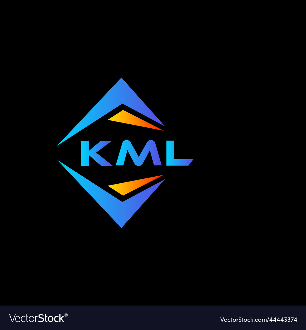 Kml abstract technology logo design on black Vector Image