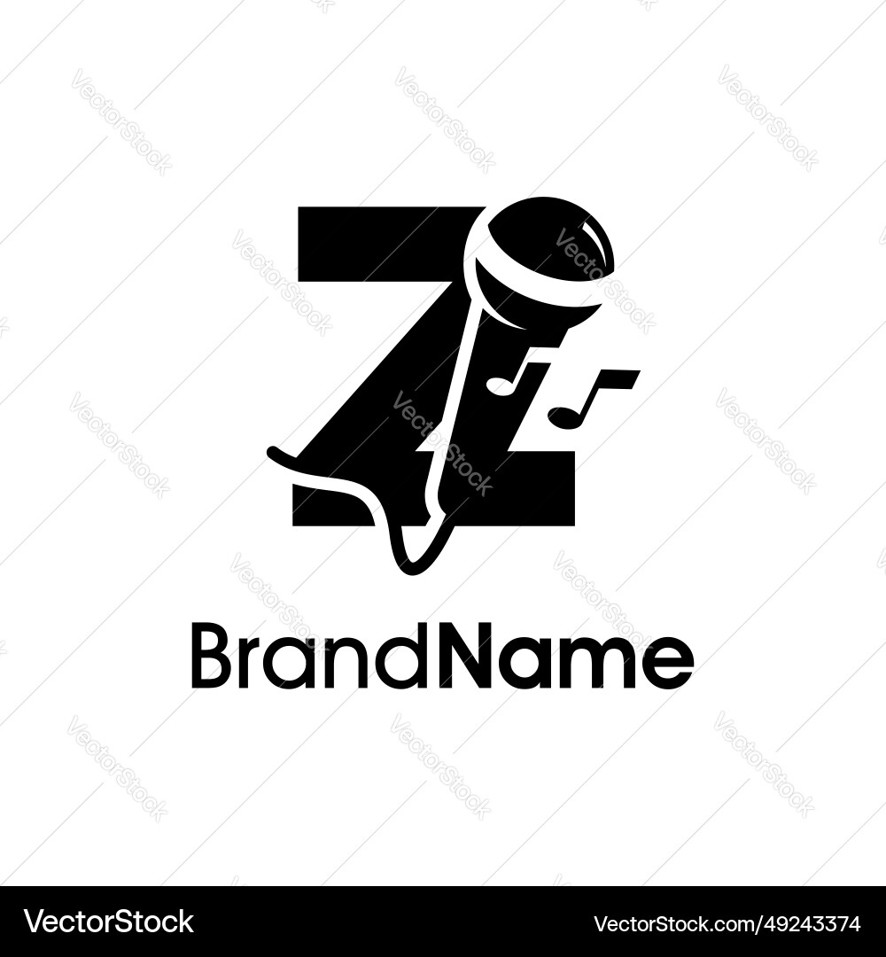 Modern initial z music logo Royalty Free Vector Image