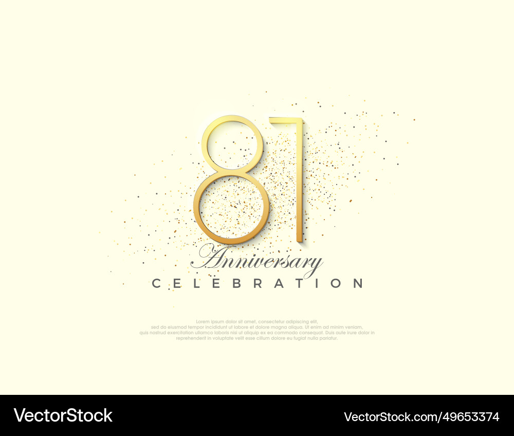 Simple number 81st anniversary premium number for Vector Image