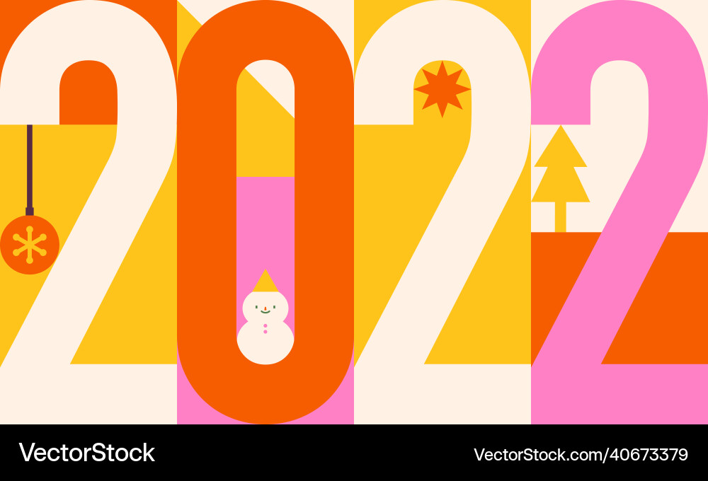 2022 new year banner modern geometry style design Vector Image