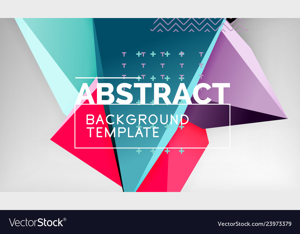 Abstract color triangles geometric background Vector Image