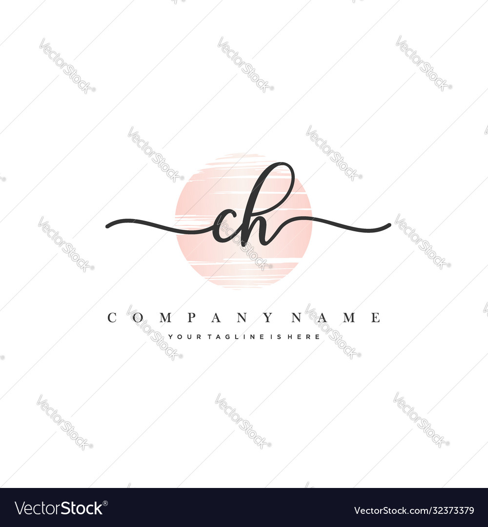 Ch initial handwriting logo Royalty Free Vector Image
