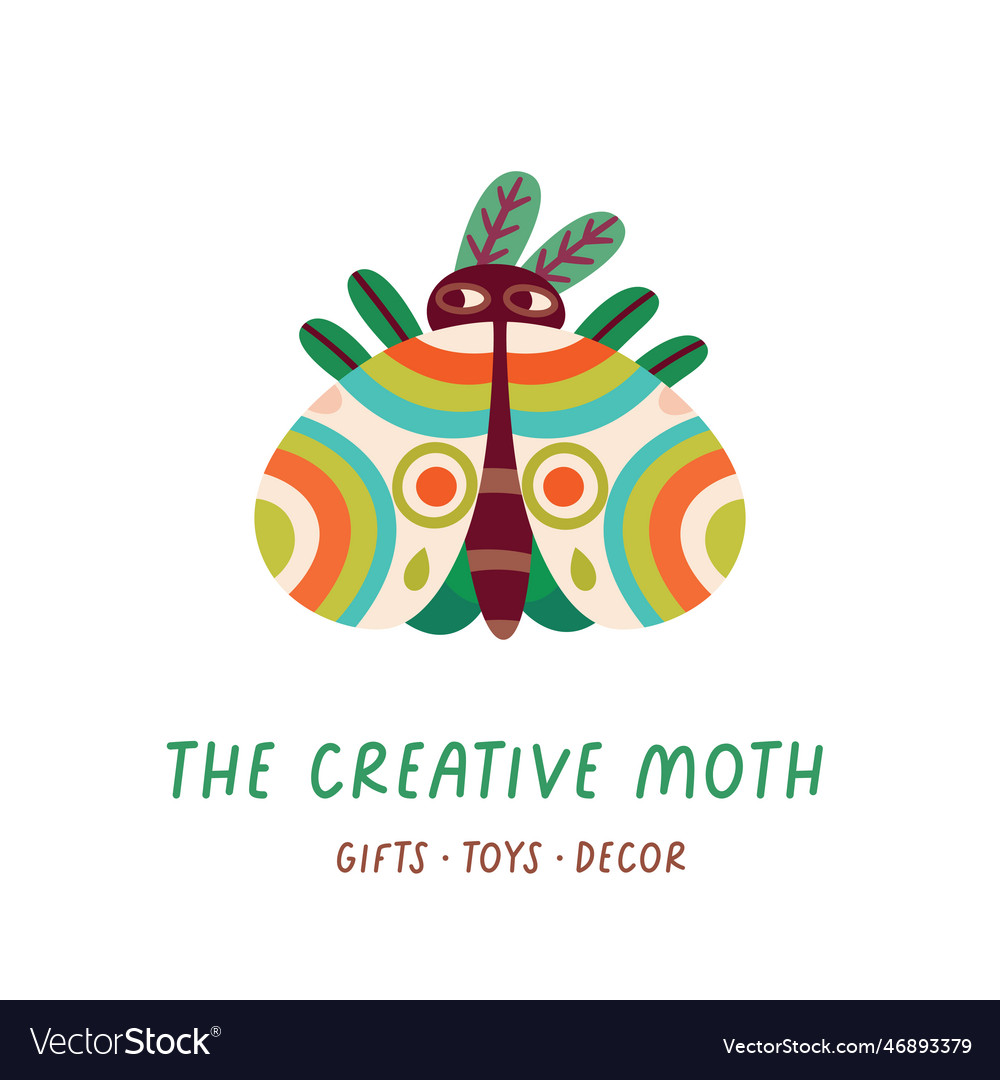 Creative moth logo Royalty Free Vector Image - VectorStock