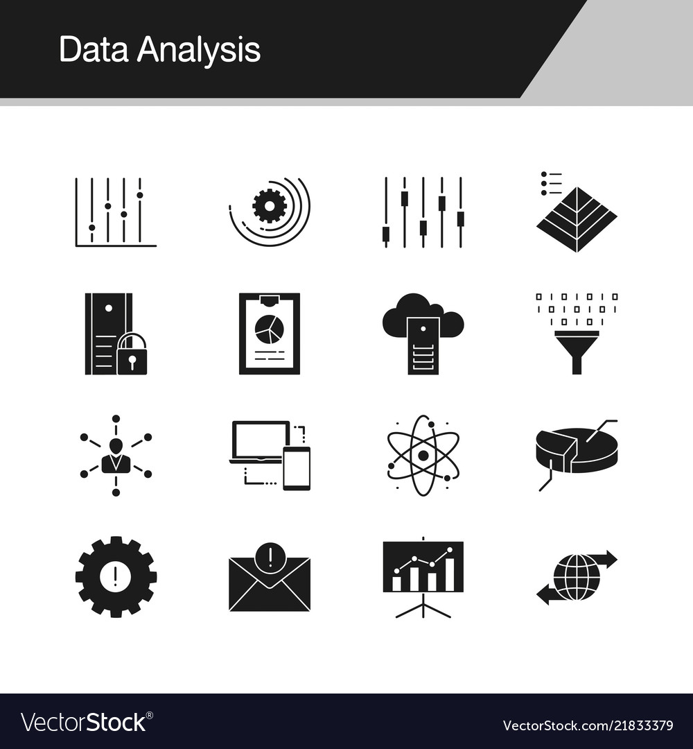 Data analysis icons design for presentation Vector Image