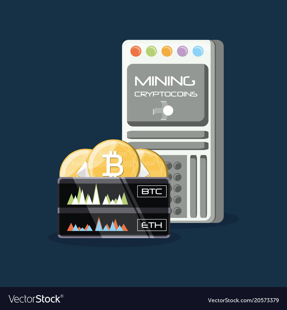 Mining cryptocoins design Royalty Free Vector Image
