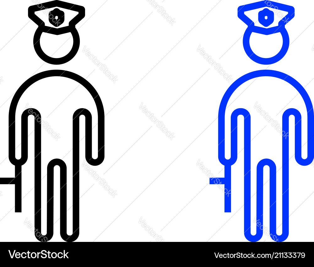 Policeman outline icon Royalty Free Vector Image