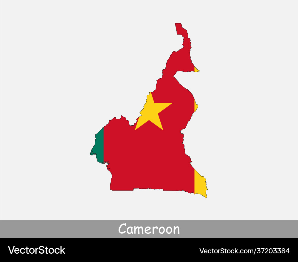Cameroon map flag Royalty Free Vector Image - VectorStock