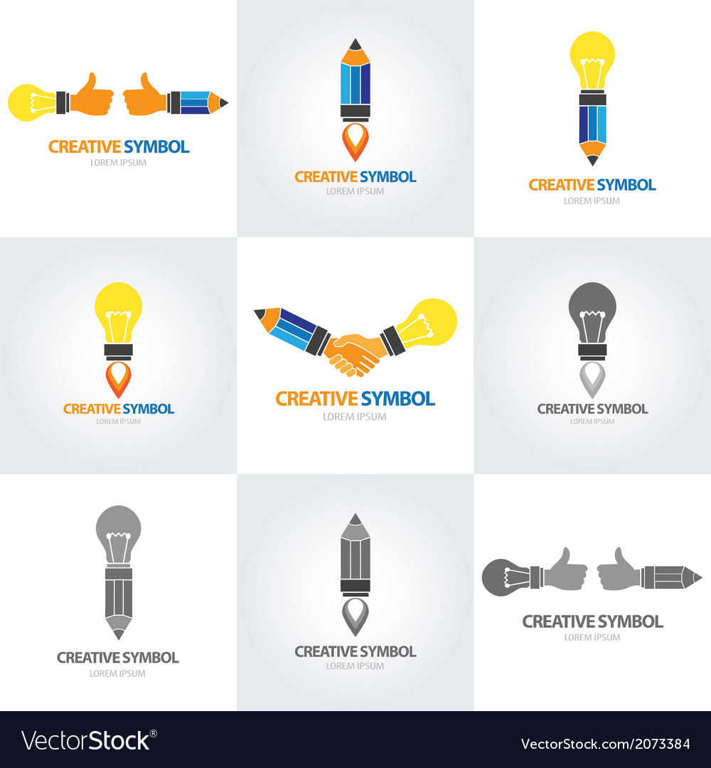 Creative symbol set Royalty Free Vector Image - VectorStock