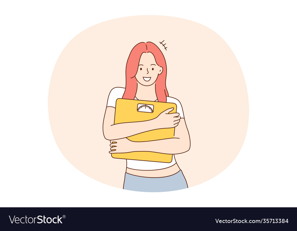 Healthy Lifestyle Diet Weight Loss Concept Vector Image