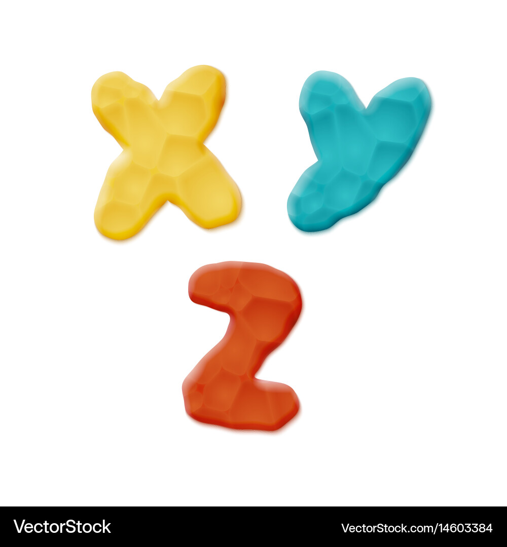 Plasticine clay alphabet Royalty Free Vector Image