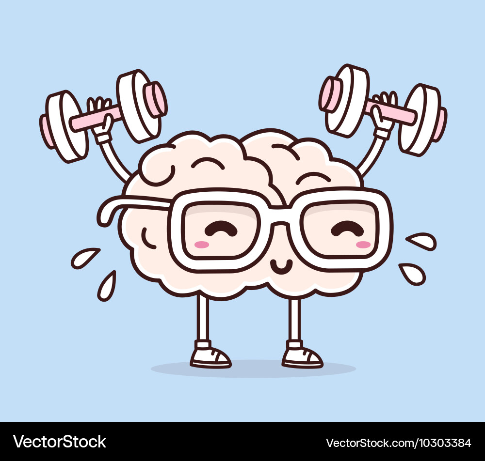 Retro pastel color smile pink brain Royalty Free Vector