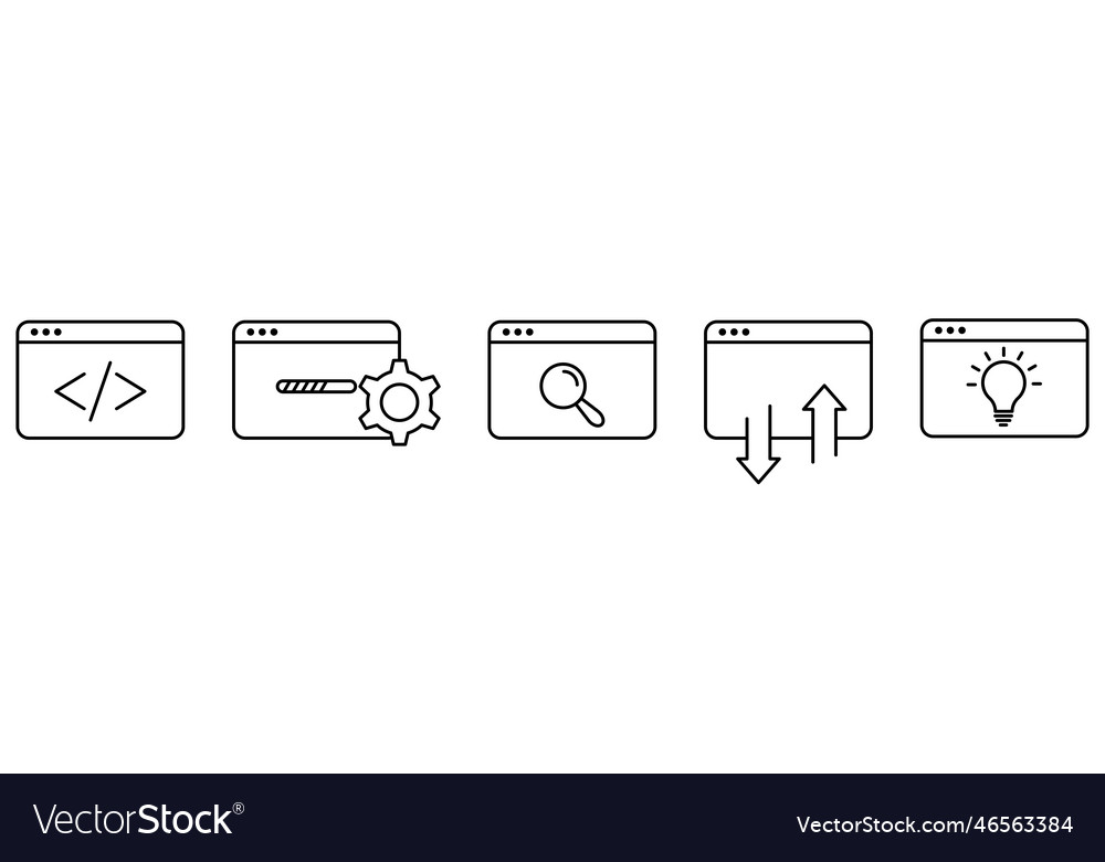 Software development icon set symbol for website Vector Image