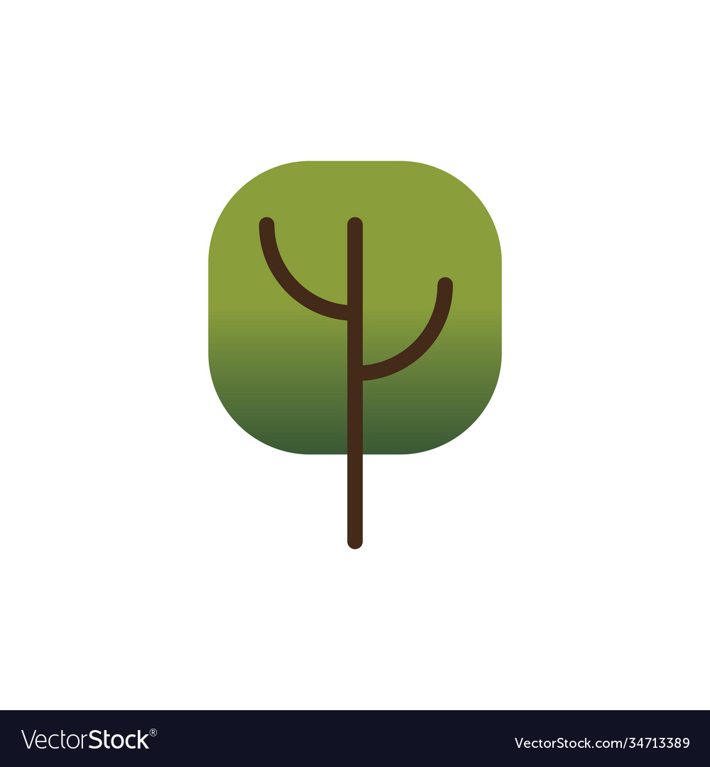 Green tree plant forest isolated icon Royalty Free Vector