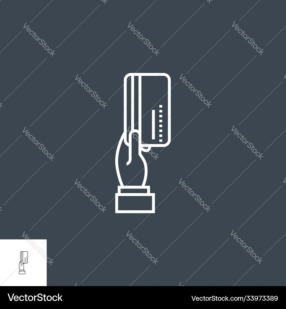 Hand with credit card line icon Royalty Free Vector Image