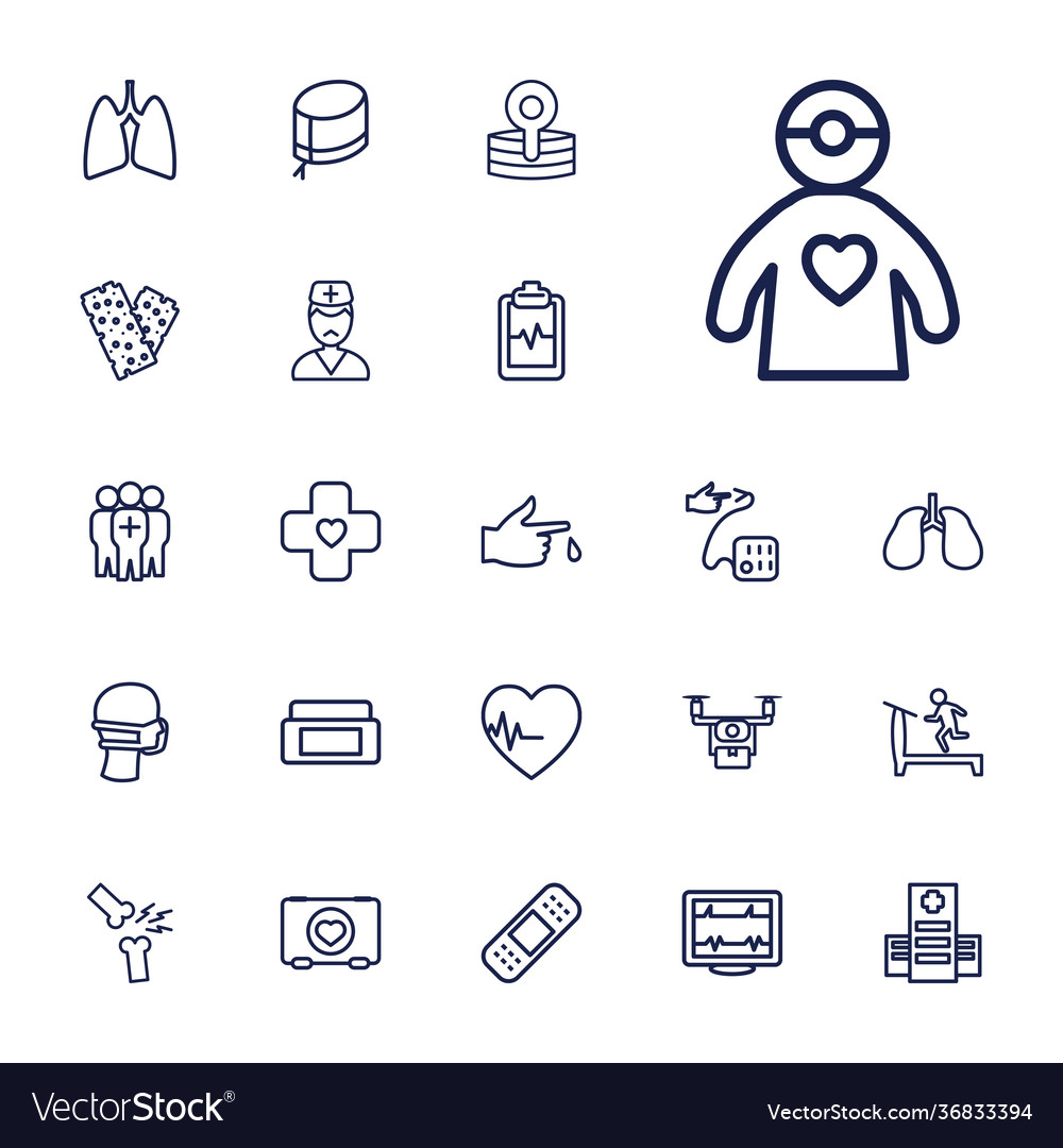 22 Icons für das Gesundheitswesen Lizenzfreies Vektorbild
