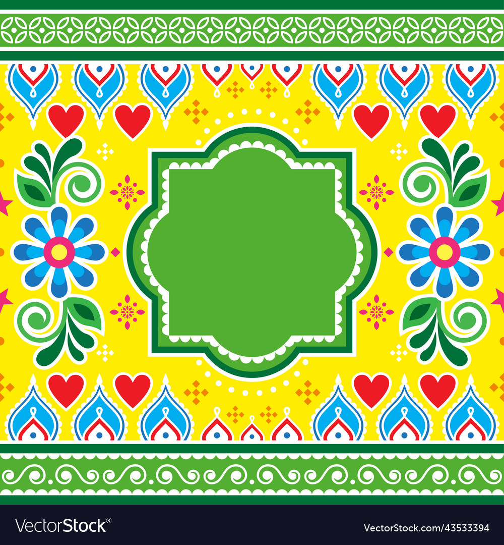 Indian and pakistani pattern - empty space Vector Image