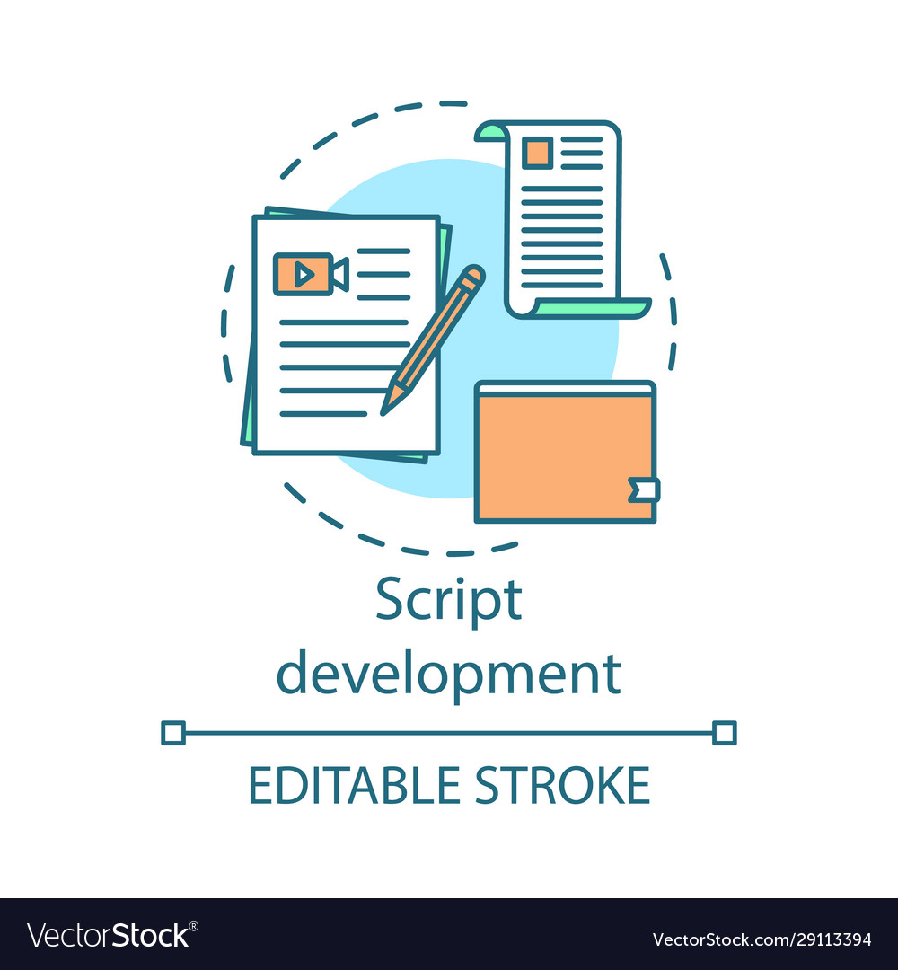 Script development concept icon Royalty Free Vector Image