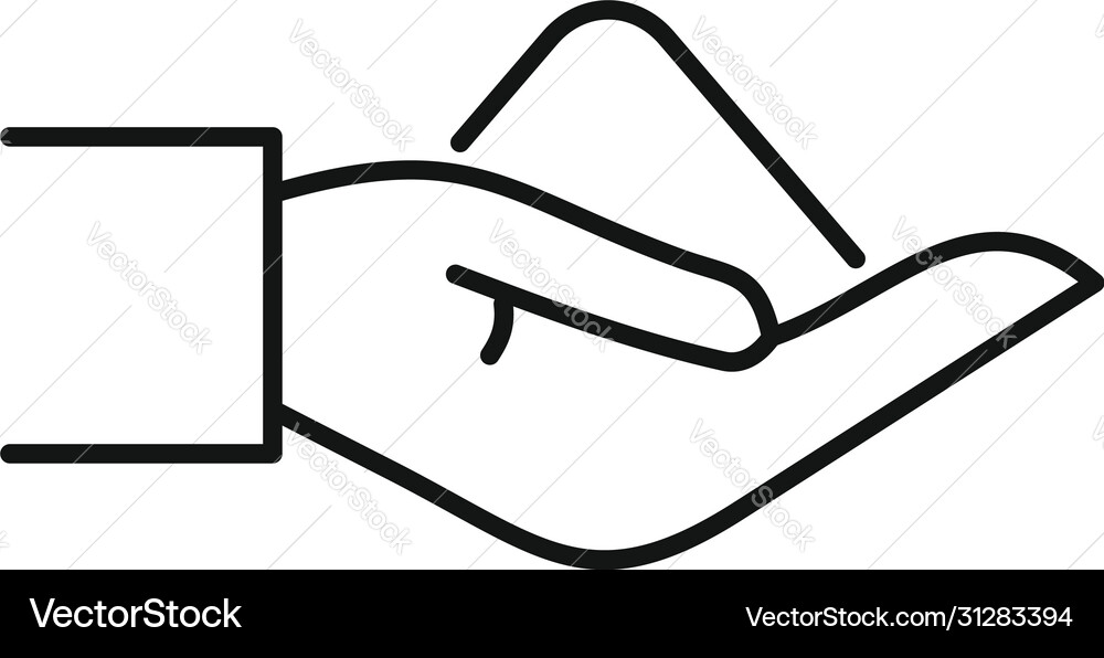 Sugar pile hand icon outline style Royalty Free Vector Image