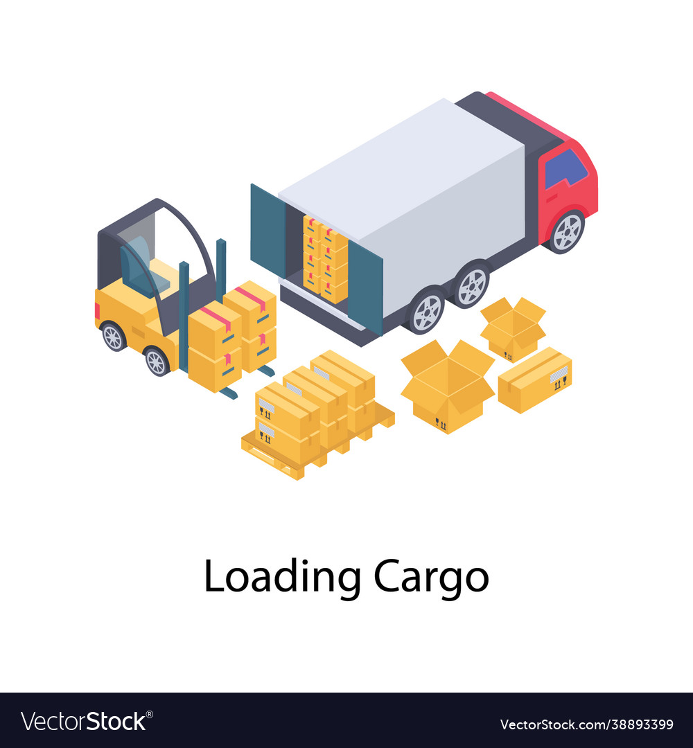 Cargo container loading Royalty Free Vector Image