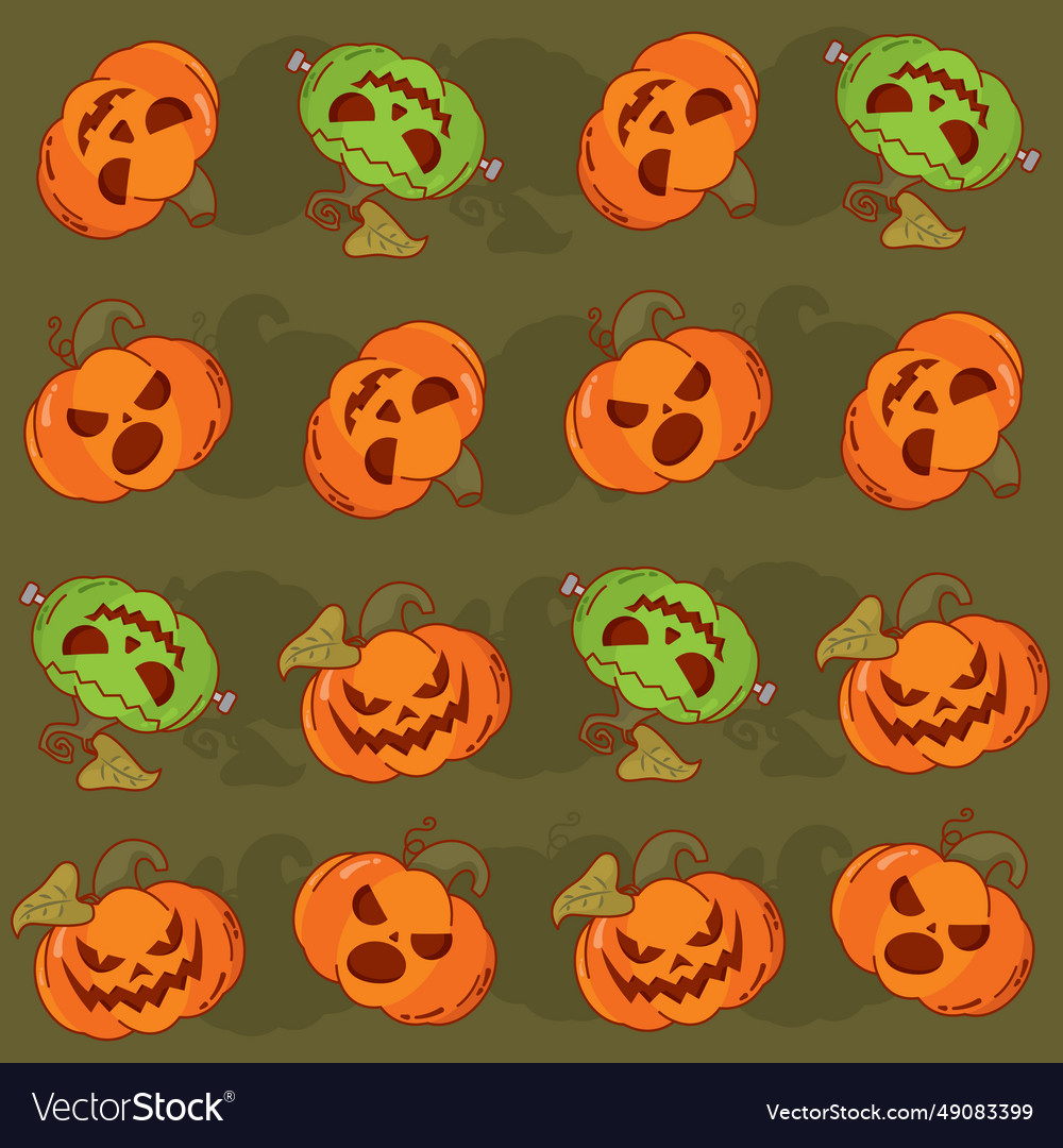 Halloween pumpkin seamless pattern background Vector Image