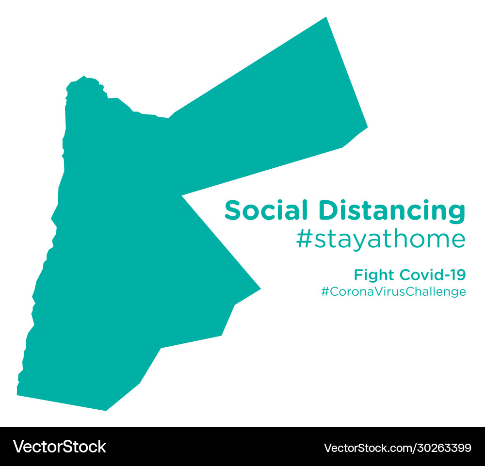 Jordan map with social distancing stayathome tag Vector Image