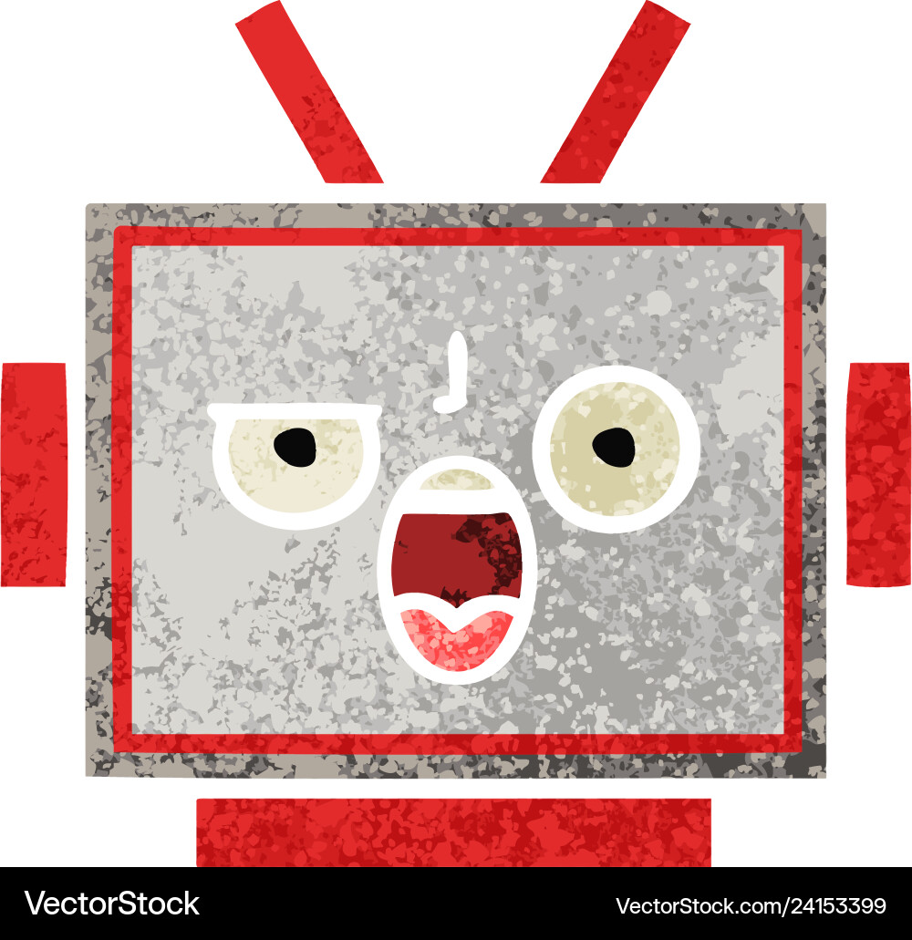 Retro style cartoon robot head Royalty Free Vector Image