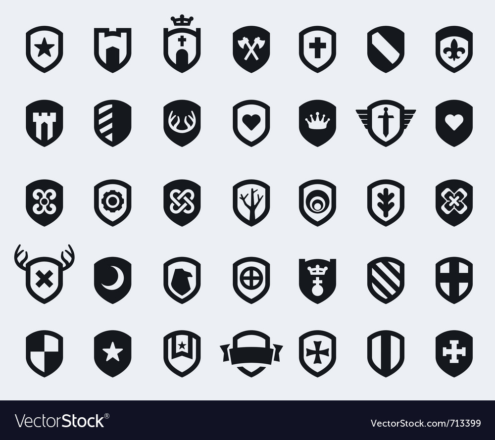 Shield icons Royalty Free Vector Image - VectorStock Shield icons Royalty Free Vector Image - VectorStock