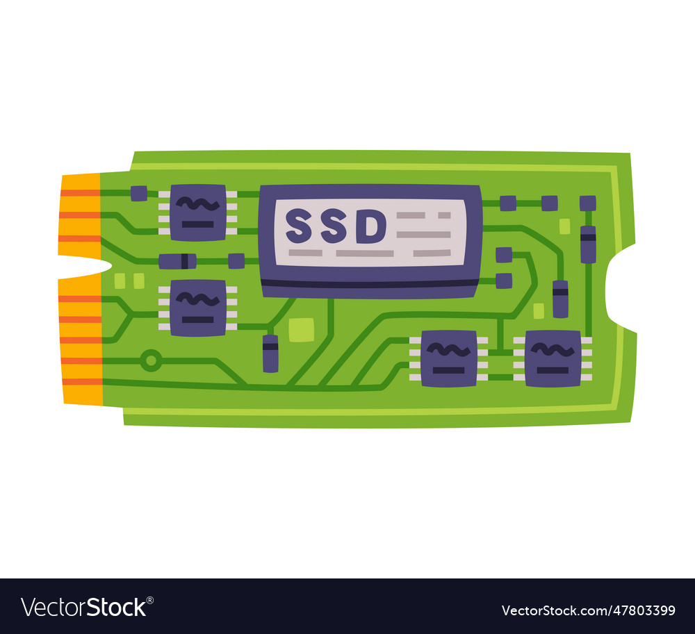 Solid-state drive as personal computer accessory Vector Image
