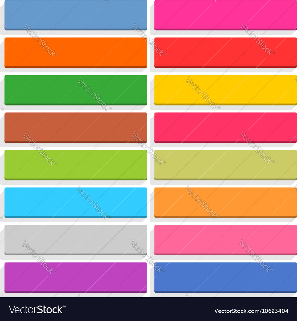 Flat blank web button rectangle icon with shadow Vector Image Flat blank web button rectangle icon with shadow Vector Image