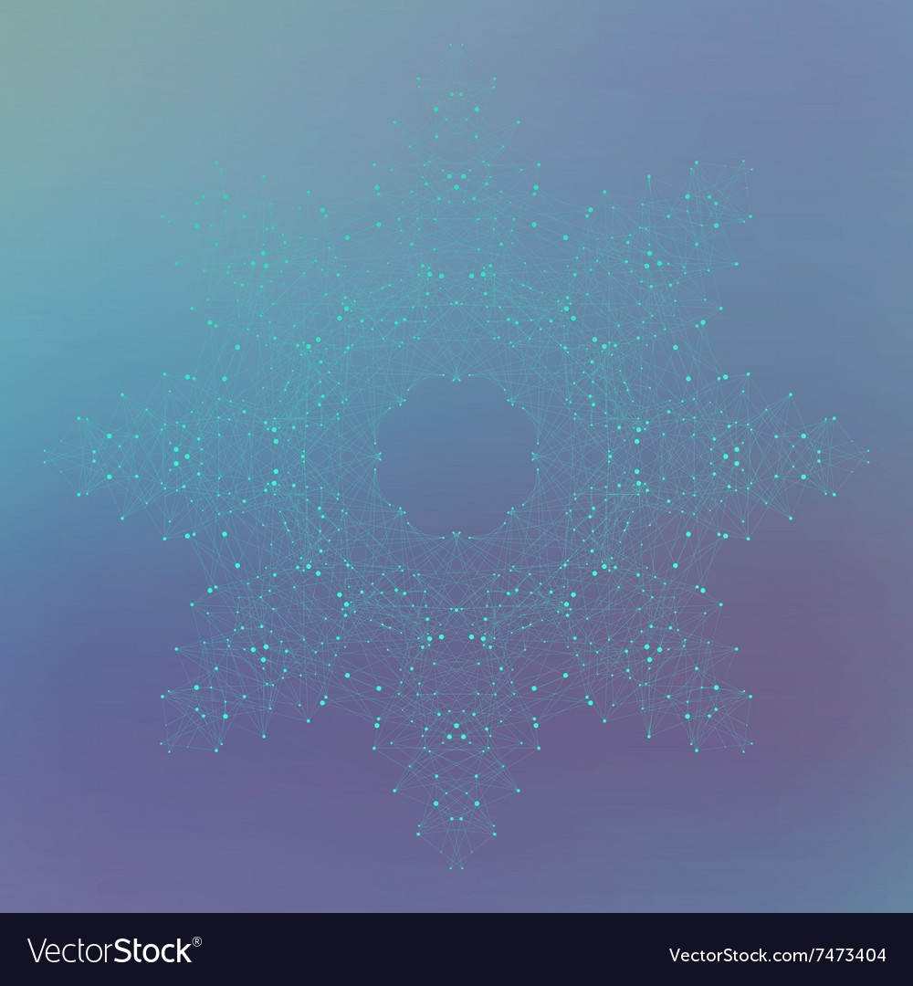 Geometric Abstract Form With Connected Lines Vector Image