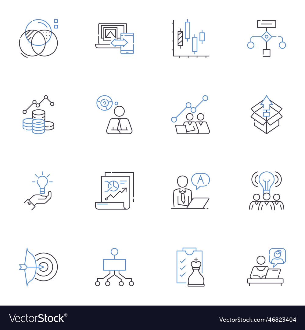 Inventory management line icons collection stock Vector Image