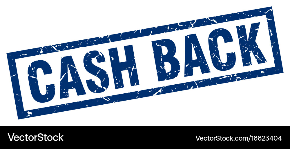 Square grunge blue cash back stamp Royalty Free Vector Image