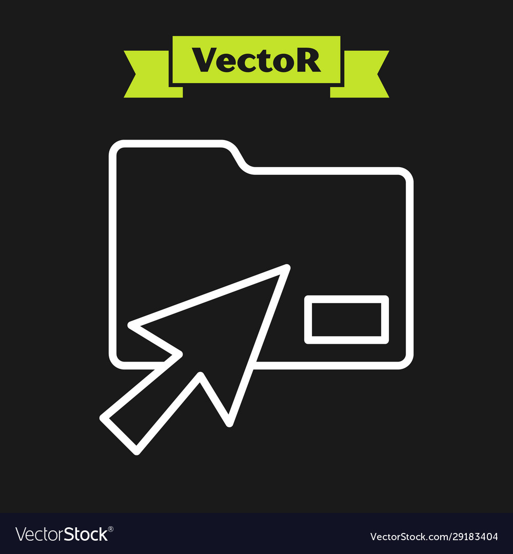 White line cursor click document folder icon Vector Image