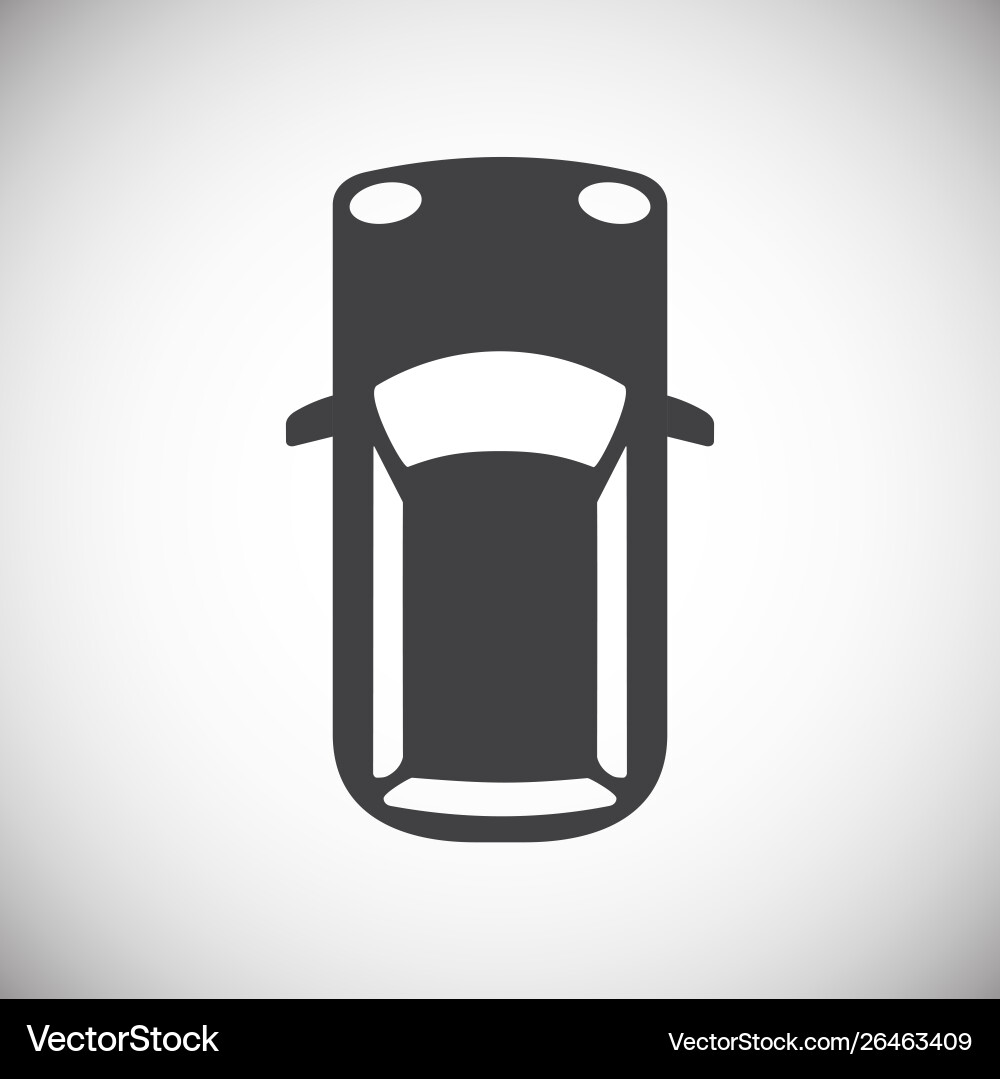 Car top view icon on background for graphic Vector Image