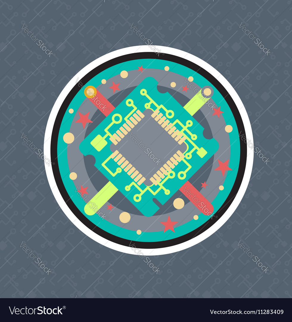Computer processor chip Royalty Free Vector Image
