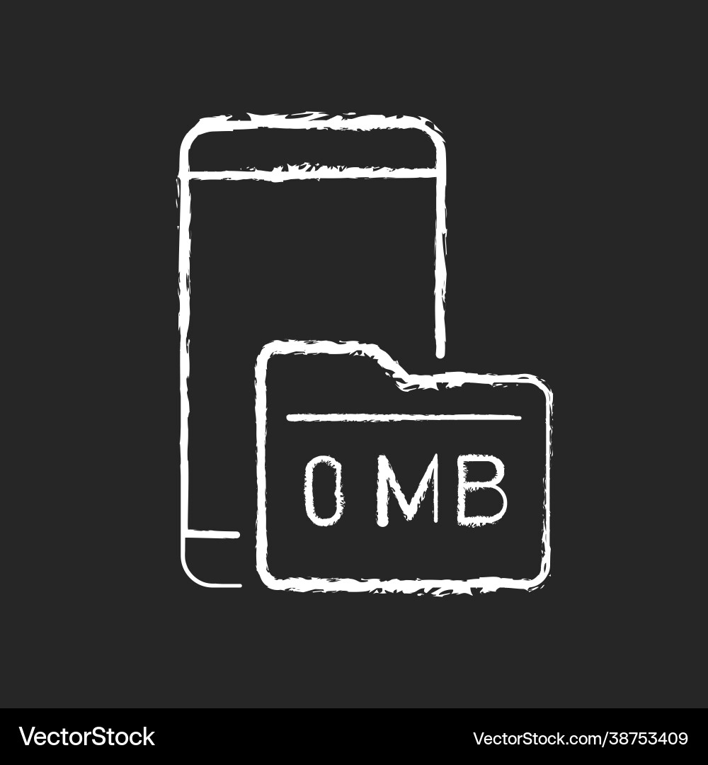Full storage space chalk white icon on dark Vector Image