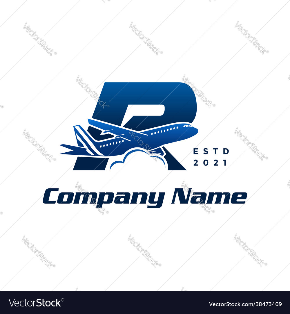 Initial r plane Royalty Free Vector Image - VectorStock