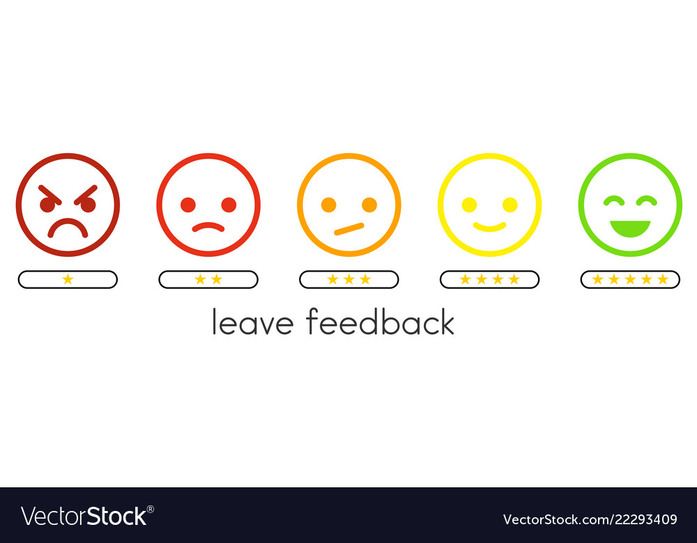 Leave feedback vote scale with color smileys Vector Image