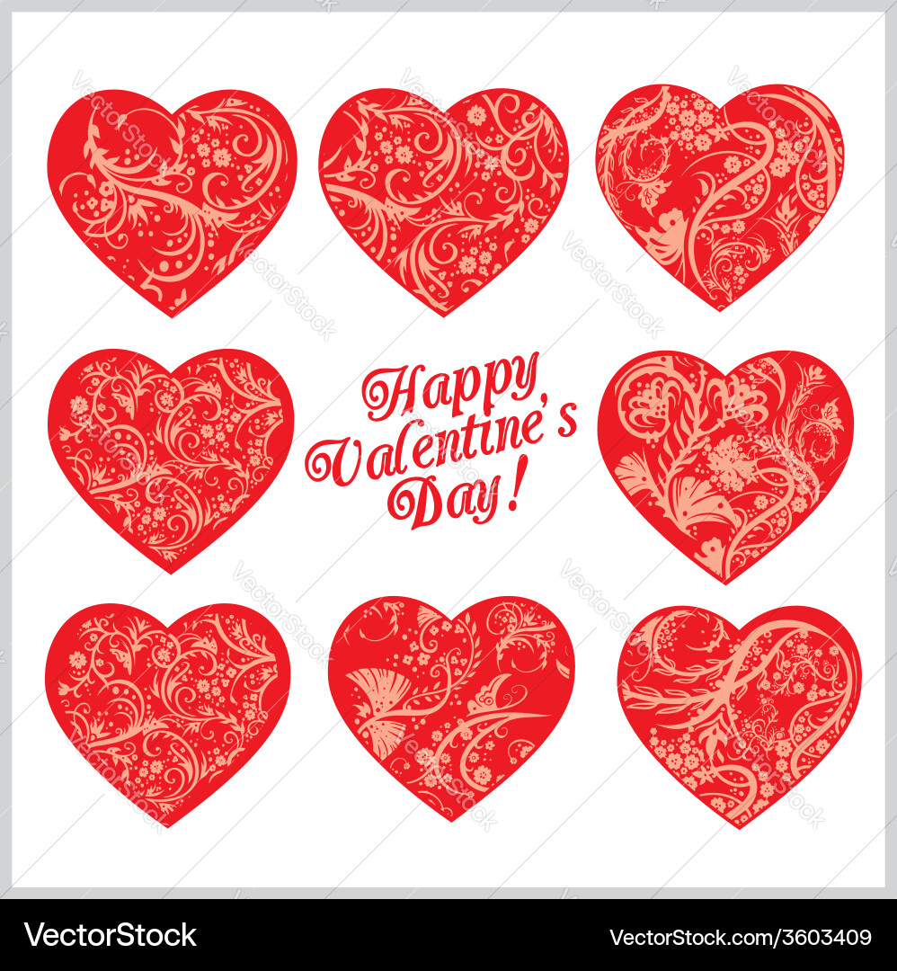 Red hearts - valentines day Royalty Free Vector Image
