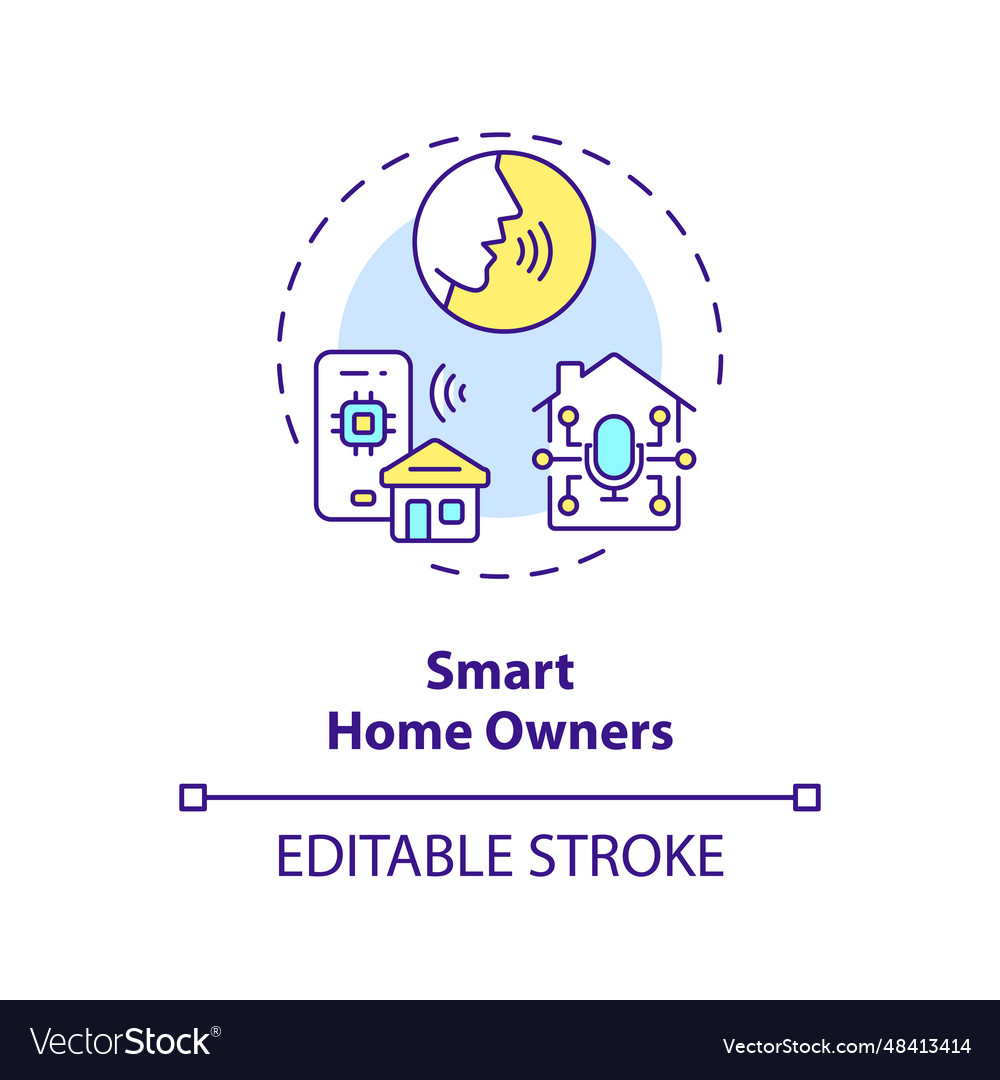 2d customizable smart home owners line icon Vector Image 2d customizable smart home owners line icon Vector Image