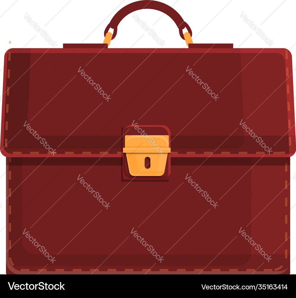 Leather briefcase icon cartoon style Royalty Free Vector