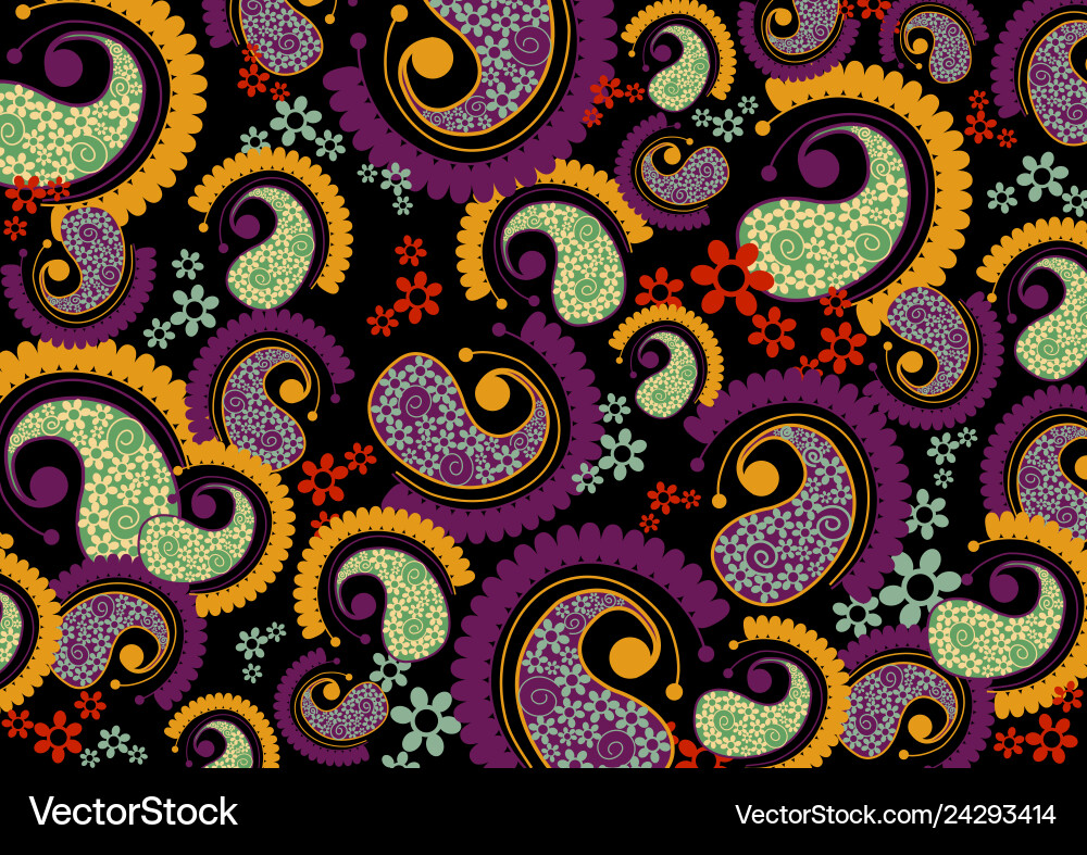 Paisley pattern indian art painting and Royalty Free Vector