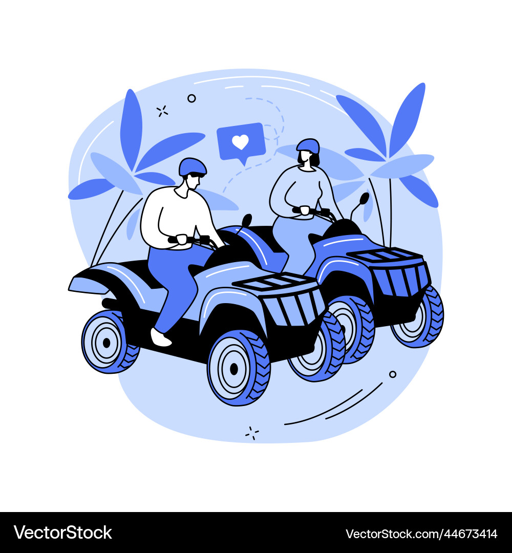 Quad rental isolated cartoon Royalty Free Vector Image