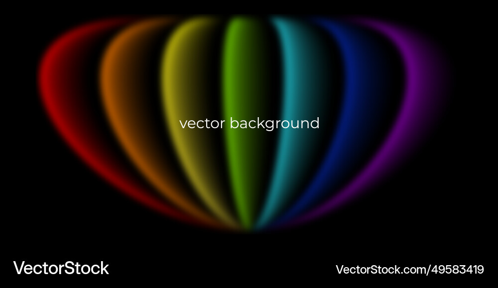 Black with bright rainbow lines background Vector Image